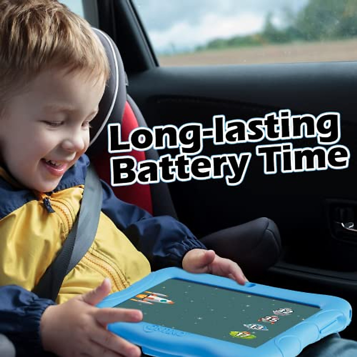 Contixo 7" Android Kids Tablet 32GB, Includes 50+ Disney Storybooks & Stickers (Value $200), Protective Case with Kickstand, (2023 Model) - Blue