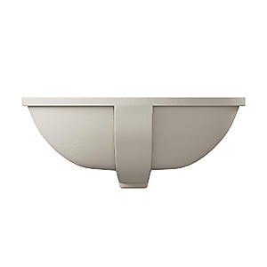 ARIEL 16" x 19.63" Oval Undermount Bathroom Sink Vanity In White, Durable Ceramic Constuction, Space-Saving, Overflow-Proof, Modern Design
