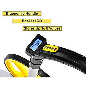 AdirPro Digital Distance Measuring Wheel - Large Digital LCD Display - 12 Commercial Grade Feet-Inch - Free Carrying Bag