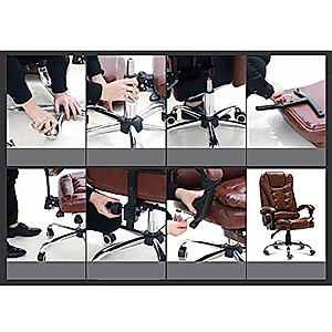 Swivel Chair Office Chair, Ergonomics Reclining Boss Seat Lifting Rotation Executive Chair with Footrest Leather Computer Chair Rated Load Capacity: 660lbs