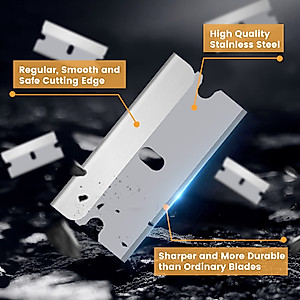 MulWark Razor Blades | Straight Single Edge Razor | Box Cutter & Glass Scraper Replacement Blades