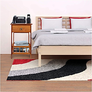 Wisfor Bamboo End Side Table Nightstand with Drawer for Bedroom Bedside (Brown, 2 Tier)