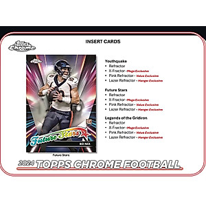 2024 Topps Chrome Football 7-Pack Trading Card Mega Box (1 Prism Refractor + Ten Rookies Per Box!)