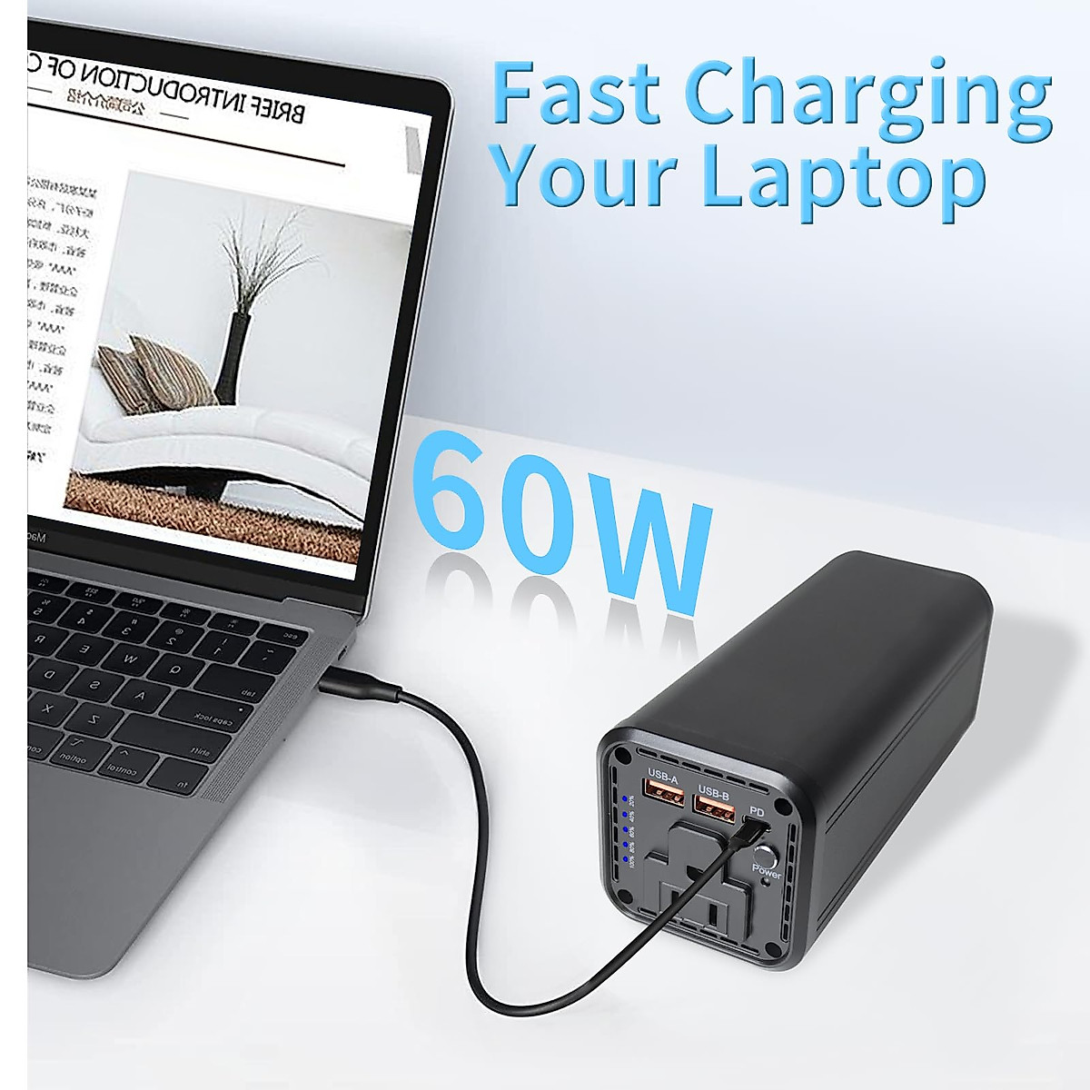 27000mAh Power Bank with 100W AC Outlet,60W PD Type-C Output&Input Portable Laptop Charger，2 USB Output(QC3.0 18W) Power Bank，97.2 WH Fast Charging for Phone, Notebook, Drone and More (N2)