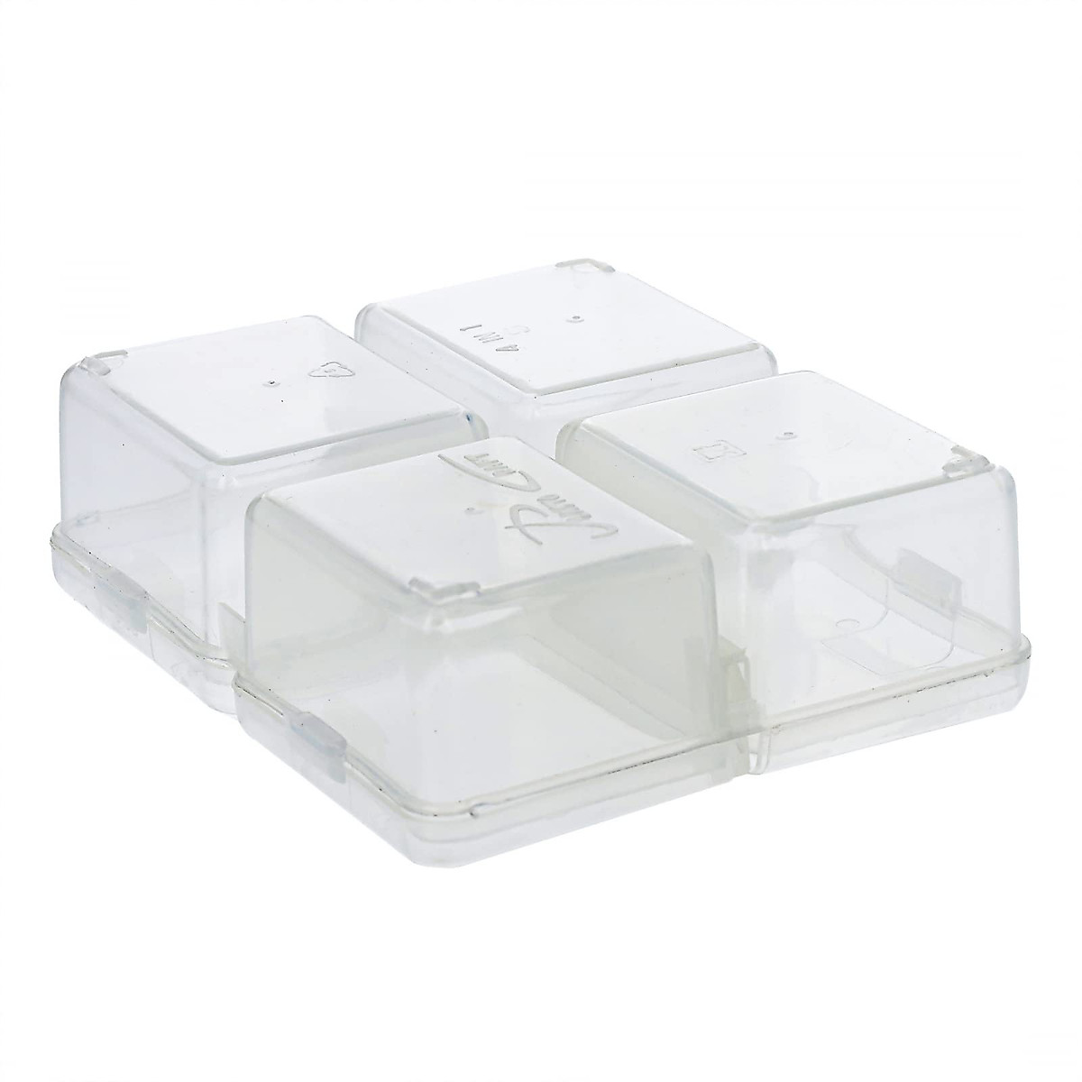 ToolTreaux Clear 4 Compartment Plastic Pop Top Storage Organizer