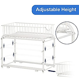 LIANTRAL 2 Tier Under Cabinet Organizer with Sliding Storage Drawer, Pull Out Cabinets Organizer Shelf, Multi-purpose Stackable Bathroom Sink Organizer Cabinet, White.
