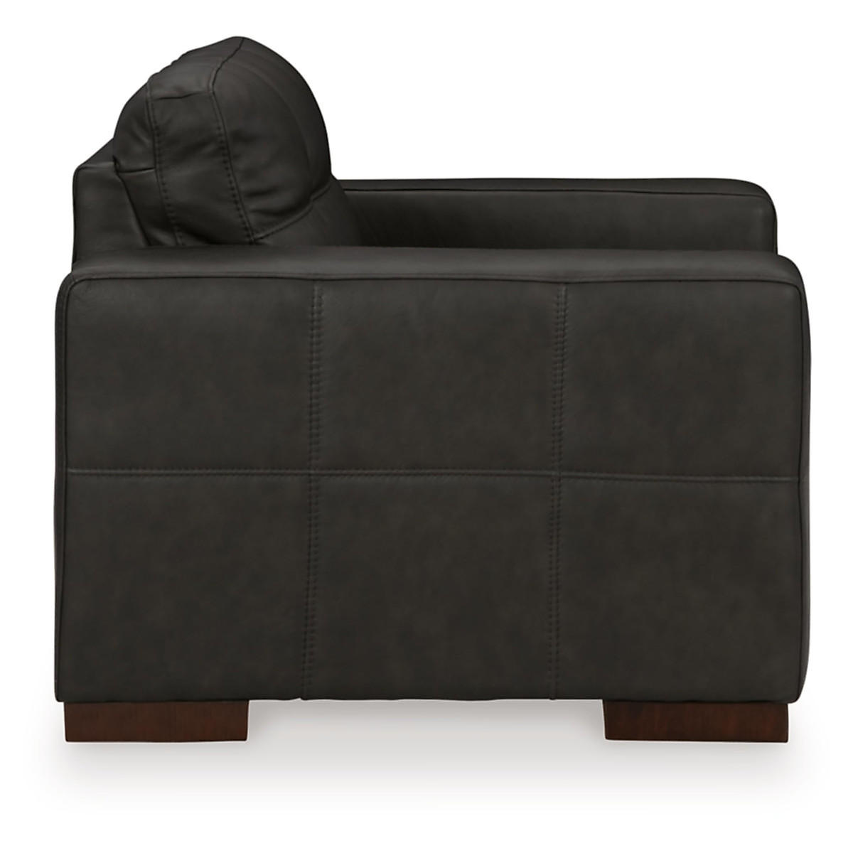 Signature Design by Ashley Luigi Modern Tufted Leather Match Upholstered Oversized Chair, Black