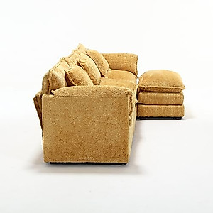 Convertible Modular Sectional Sofa with Chaise Lounge, L Shaped Free Combination Chenille Upholstery Boucle Cloud Couch with Solid Wood Legs,Corner Sofa&Couch for Living Room Furniture Sets