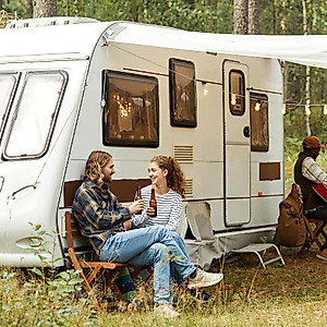 Porscan RV 5 Inch Round Electric Cable Hatch for 30 and 50 Amp Cords, RV Power Cord Cable Hatch Cover Compatible with Coleman Jayco Pop-Up Camper Travel Tent Trailer Motorhome (White)