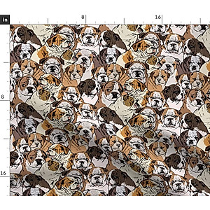 Spoonflower Fabric - English Bulldog Bulldogs Pattern Puppy Animal Printed on Petal Signature Cotton Fabric Fat Quarter - Sewing Quilting Apparel Crafts Decor