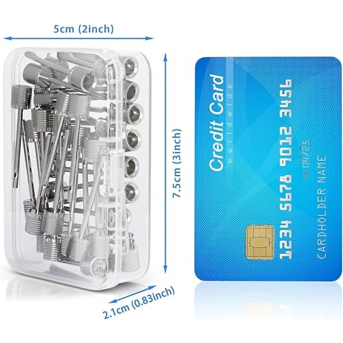 Motorenbau Air Pump Needle 35pcs, Ball Inflation for Basketball, Football, Soccer, Volleyball or Rugby Balls Replacement Pin Inflating with Storage Box Silver