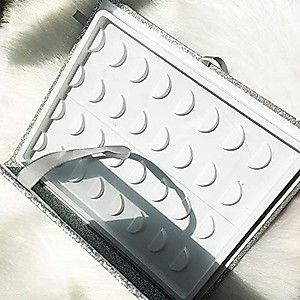 Eyelash Storage Book, 16 Pairs Lash Storage Organizer, Glitter Paper Eyelash Display Case, Portable Makeup Flash Lash Empty Box