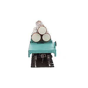 Walthers Trainline HO Scale Model Log Dump Car with 3 Logs - Union Pacific #14972 (Mow Scheme, Green, Yellow Conspicuity Marks)