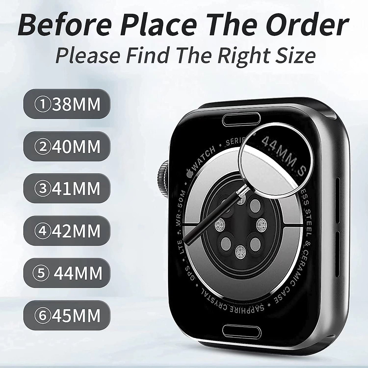 Zsuoop Metal Stainless Steel Bands Compatible with Apple Watch 38/40/41/42/44/45mm With Screen Protector Case,Magnetic Adjustable Strap for iWatch Series 9/8/7/6/5/4/SE/3/2/1 Women Men