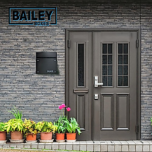 Wall-Mounted Modern Locking Mailbox from Bailey Boxes: Enhance Your Home with The Dalton - 14.25" H x 14" W x 5.75" D. Elevate Your Space with This Stylish Addition.