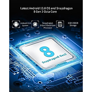 ExAchat M13 Pro 5G Unlocked Smartphone, Android 13 Phone 6GB+256GB 64MP 7.3" Large Screen 7300mAh Dual SIM Cell Phone 5G Fingerprint/Face ID