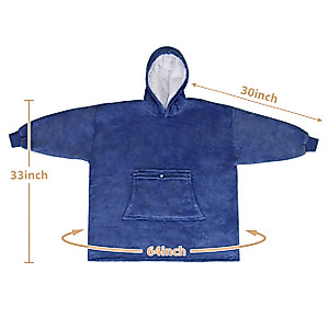 Catalonia Blanket Hoodie for Kids, Oversized Wearable Sherpa Sweatshirt Pullover for 7-16 yr Teens Youth, Kids Gift Idea