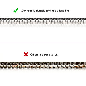 TCEUMIK 44&#039;&#039; Commercial Faucet Sprayer Hose Pre Rinse Hose Replacement Kit for Most Commercial Kitchen Sink Faucets Stainless Steel Flexible Hose Dishwasher Spray Hose Parts Brass Structure