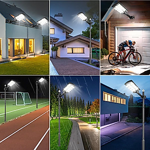 Juvihuxy 3000W Solar Street Light Outdoor,250000LM Solar Street Light Parking Lot Lights Commercial Dusk to Dawn,IP67 Waterproof Solar Security Flood Lights with Motion Sensor for Backyard, Path