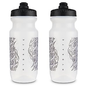 Peakline Sports - 2nd Gen Big Mouth Bike Water Bottle (21 oz) by Specialized Bikes (2-Pack) (Clear / Black)