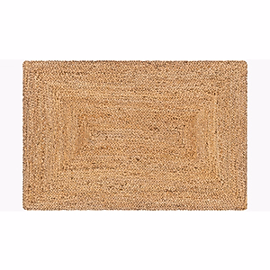 Allen Home Jute Area Rug 2' x 3' - Handmade Braided Reversible Collection - Natural Fiber, Dust Proof, Vintage, Rustic Farmhouse Rug for Kitchen, Living Room, Bedroom, Farmhouse Style Home Décor