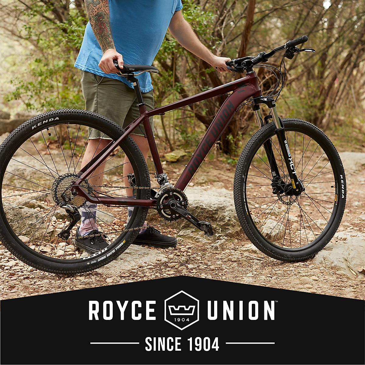 ROYCE UNION RHT Lightweight Aluminum Mountain Bike (Wine), 15 Inch Frame, 22 Speed Shimano Drivetrain, 29" Wheels