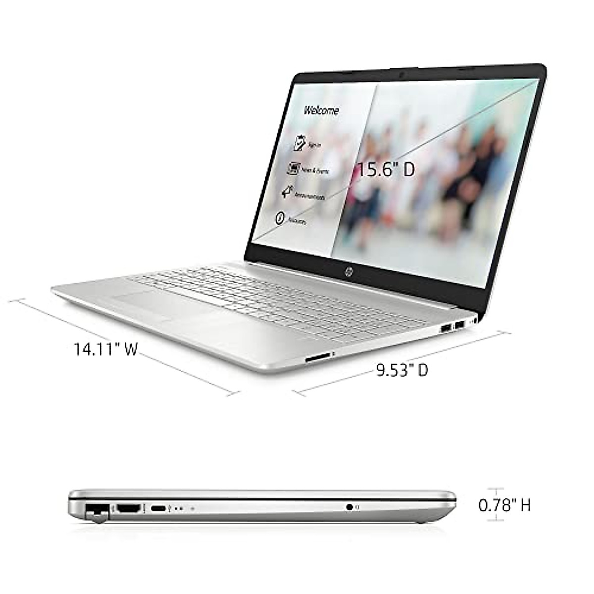 2022 HP 15.6 Inch FHD Laptop, Intel 11th Gen i3-1115G4 up to 4.1 GHz, 16GB DDR4 RAM, 512GB NVMe SSD, WiFi, Fingerprint Reader, Bluetooth, Webcam, Windows 10 Home S + T.F. Bundle