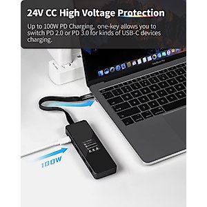 DOCKCASE 7 in 1 Visual Smart USB C Hub (Integrated) with HDMI Port 4K60Hz,100w PD Port, 3 USB-A 3.0, SD/TF Card Slot, for MacBook Air/Pro,XPS,and More
