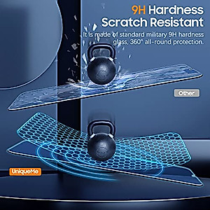 UniqueMe Compatible with Samsung Galaxy S22 5G 6.1 inch Screen Protector Tempered Glass Screen Protector + Camera Lens Protector with Easy Installation Frame, Anti Scratch Bubble Free