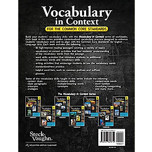 Vocabulary in Context for the Common Core Standards Reproducible Grade 8
