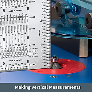 POWERTEC 80024 6 Inch Precision Marking T Rule, Stainless Steel Woodworking T Square Ruler for Marking, Measuring, Scribing Tool