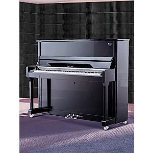 8 Pack Acoustic Foam Panels，Musical instrument room cinema KTV acoustics Panel black PYRAMID large size sound absorbing foam board 2" × 24” × 48”