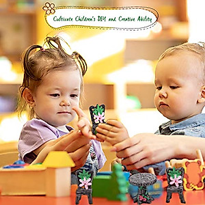 9 Pieces Miniature Table and Chairs Set Fairy Garden Furniture Ornaments Mini Decorative Resin Floral Table Chair Micro Landscape Decoration for Landscape Garden Decoration Accessories Supplies