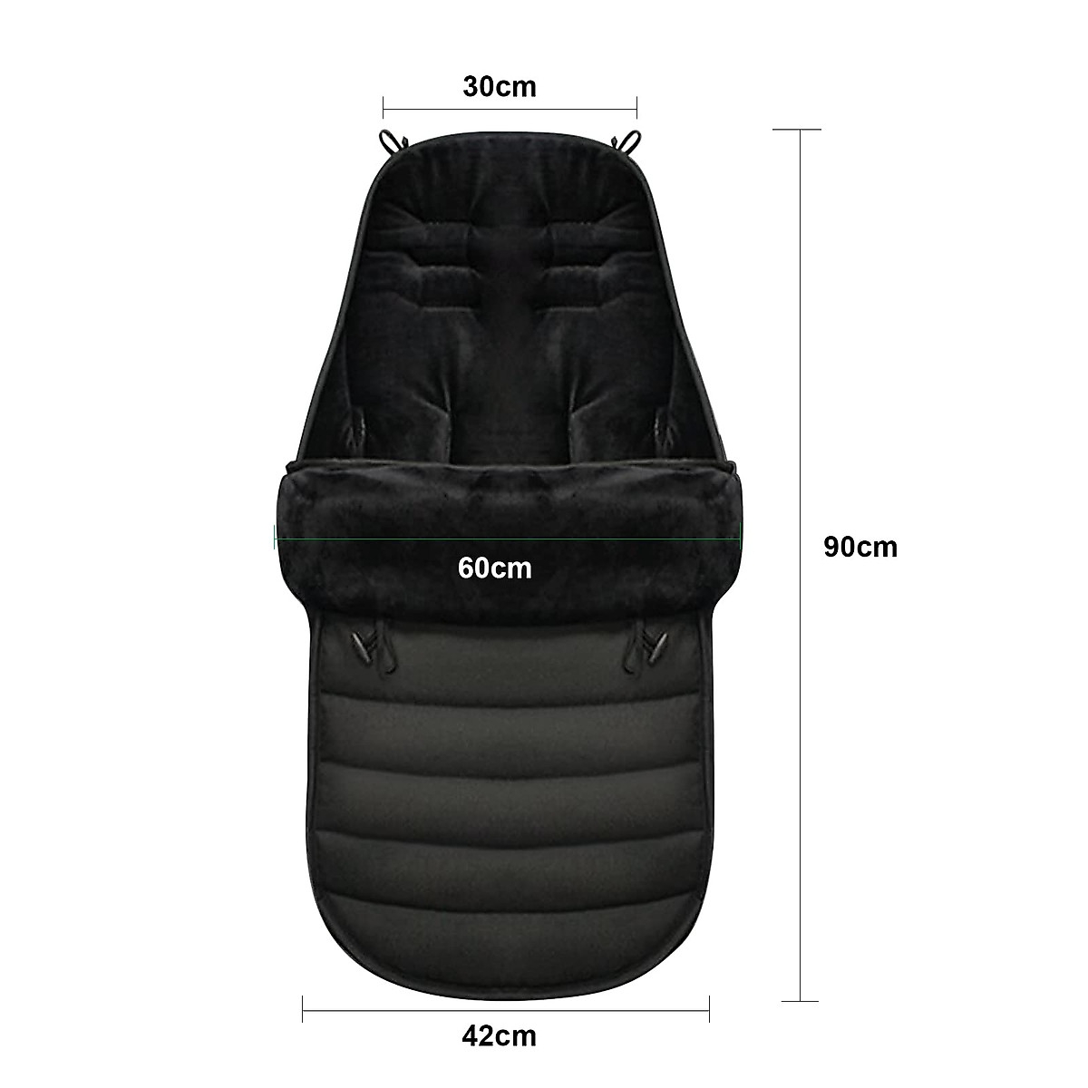 Beisto Baby Stroller Sleeping Bag Warm Foot Cover Bunting Bag to Protect Baby from Cold and Winter Weather in Car Seats and Strollers,Black,One Size