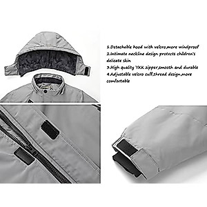 WULFUL Boy's Waterproof Ski Jacket Warm Fleece Hooded Windproof Winter Snow Coat