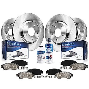 Detroit Axle - Brake Kit for 2003-2007 Cadillac CTS 11.92" inch Front & 11.73" inch Rear Disc Brake Rotors Ceramic Brakes Pads 2004 2005 2006 Replacement