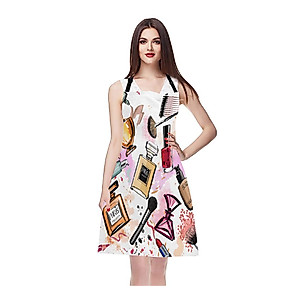 WONDERTIFY Cosmetics Apron,Women Cosmetics Perfume Lipstick Series Bib Apron with Adjustable Neck for Men Women,Suitable for Home Kitchen Cooking Waitress Chef Grill Bistro Baking BBQ Apron