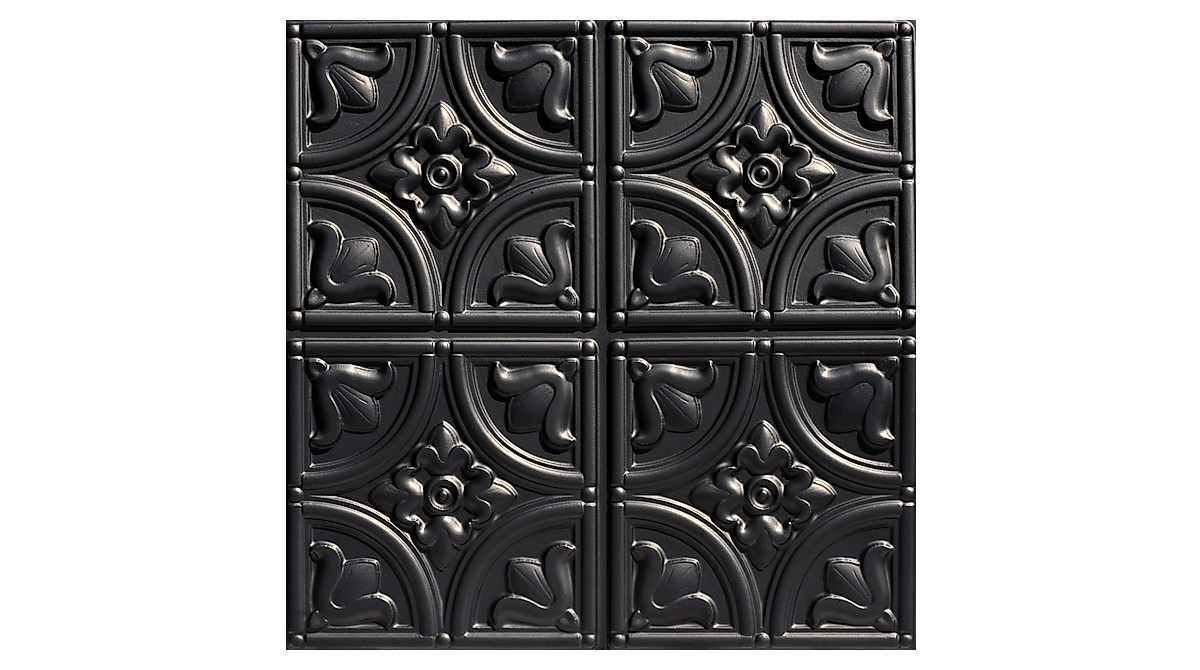 Tiny Tulips PVC Ceiling Tile - Easy DIY Black Covers 100 sq.ft