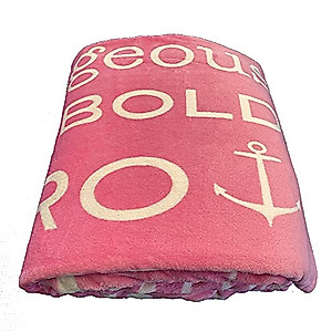 BlankieGram “Bravery” Throw Blanket – Gift Ideas and Gifts for Women and Men Make Great Comfort Gifts, Pink
