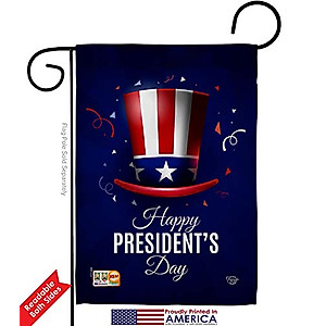 Ornament Collection Happy President's Day Garden Flag Star and Stripes Patriotism Independence Memorial United State American House Decoration Banner Small Yard Gift Double-Sided, Made in USA