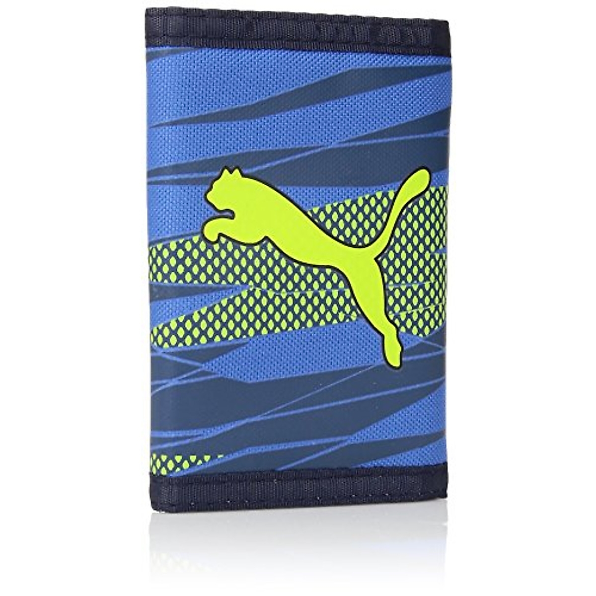 PUMA Kids' Little Rise Trifold Wallet, Navy/Green, One Size