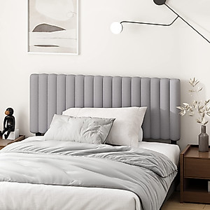 Furinno Roanne Upholstered Tufted Headboard, Full, Glacier