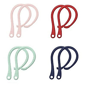 JNSA Ear Hook Compatible with Air Pods 3/2 / 1，AirPod Pro,4 Pairs Ear Hook Anti-Slip Comfortable Fit Sports Earhooks Accessories Pink/Red/Blue/Green PRBG