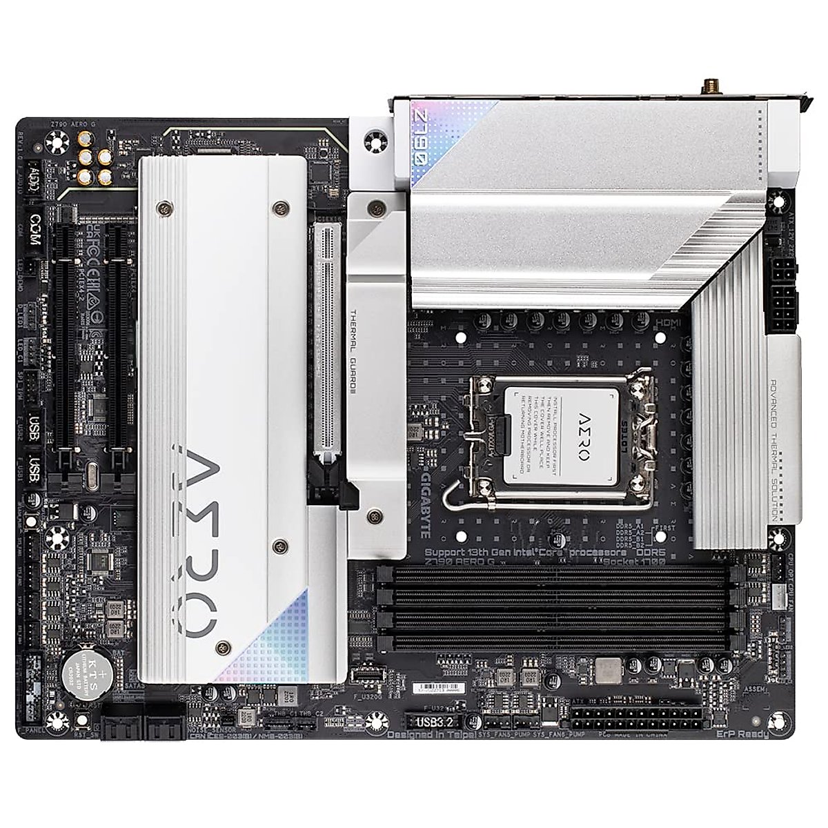 Gigabyte Z790 AERO G Motherboard - Supports Intel Core 14th CPUs, up to 7600MHz DDR5 (OC), 1хPCIe 5.0+4xPCIe 4.0 M.2, Wi-Fi 6E, 2.5GbE LAN, USB 3.2 Gen 2x2