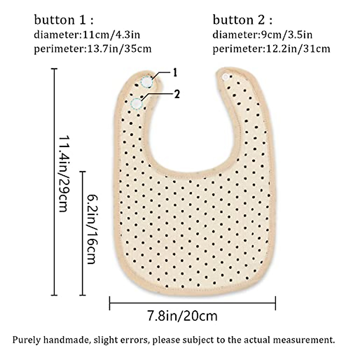DOSMINE Muslin Baby Bibs Baby Drooling Bibs Button Bibs Unisex 6-Layer Bibs Organic Cotton Baby Drool Bibs for Teething Feeding Bibs