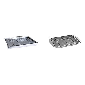 Nordic Ware Extra Large Oven Crisping Baking Tray with Rack (Silver) and Nordic Ware Oven Crisp Baking Tray (Natural)