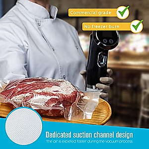 Houseables Vacuum Sealer Bags, Food Saver Rolls, Sous Vide Seal Bag, 11 Inch x 50 Ft, 2 Pack, Heavy Duty, Vaccum Sealed Roll, For Meal Storage, Vac Sealing Machine, Freezer, Reusable, Resealable