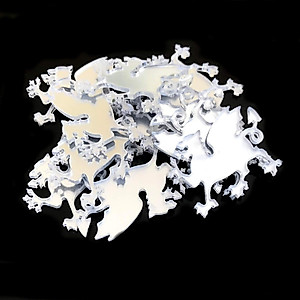 Super Cool Creations Welsh Dragon Shaped Crafting Mirrors, Set of 10, Many Colours, Shatterproof Acrylic, Lime Green, Pack of 10 x 9cm