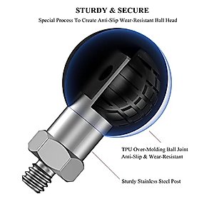 BRCOVAN 1'' Ball Adapter with 1/4"-20 Threaded Post for Action Camera & Camcorder Compatible with RAM Mounts B Size Double Socket Arm