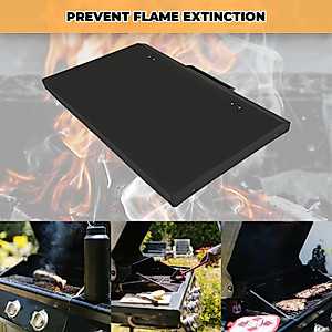 ECOTRIC 36" Griddle Cover Lid Powder Coated Black Aluminum Compatible with 36" Blackstone Griddle Black Stone